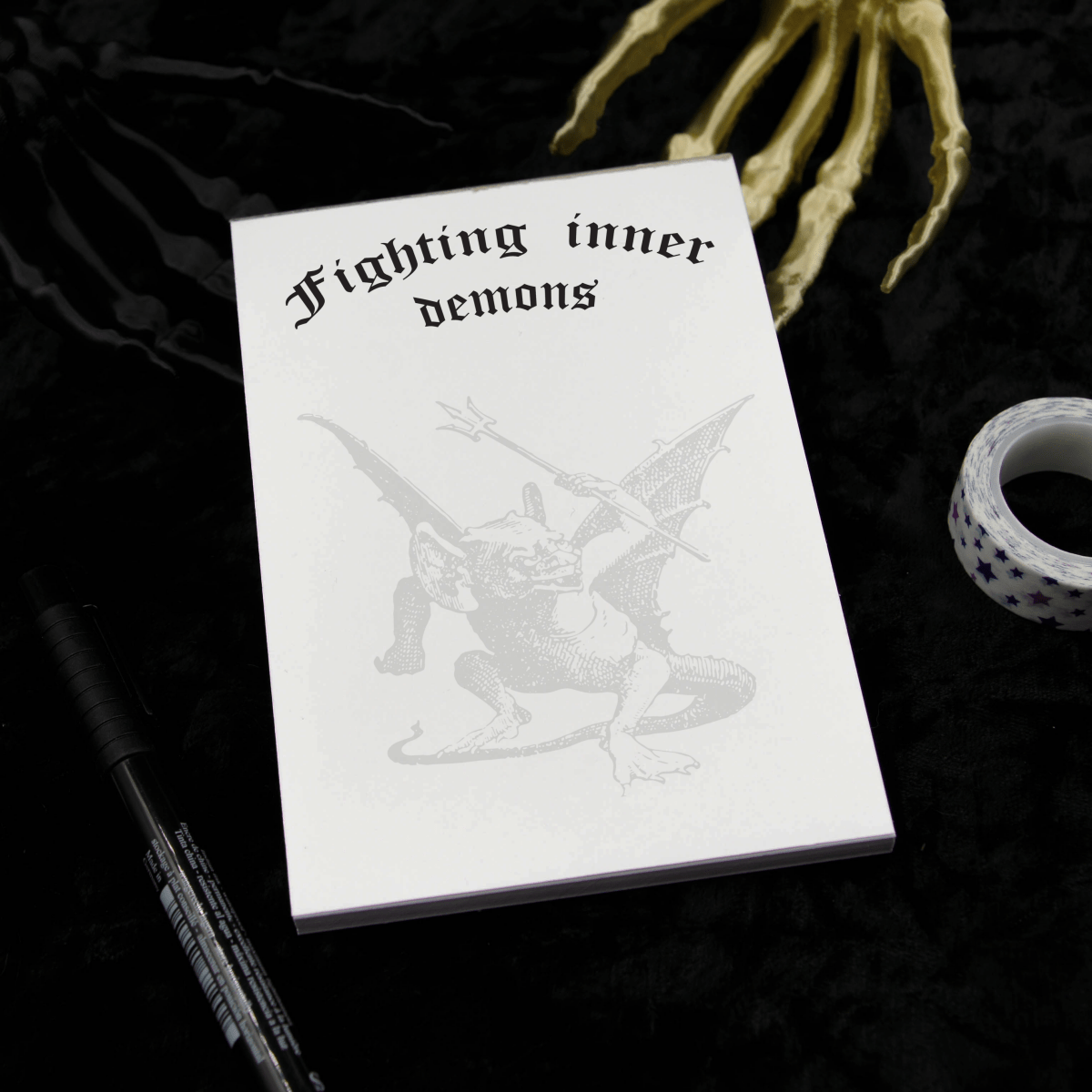 Fighting Inner Demons Notepad The Gothic Stationery Company